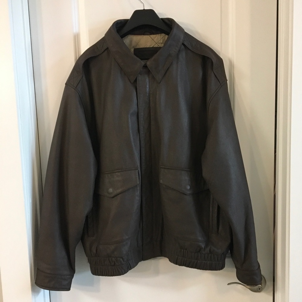 G-Iii Man’s Authentic Bomber Jacket100% Leather Brown… - Gem